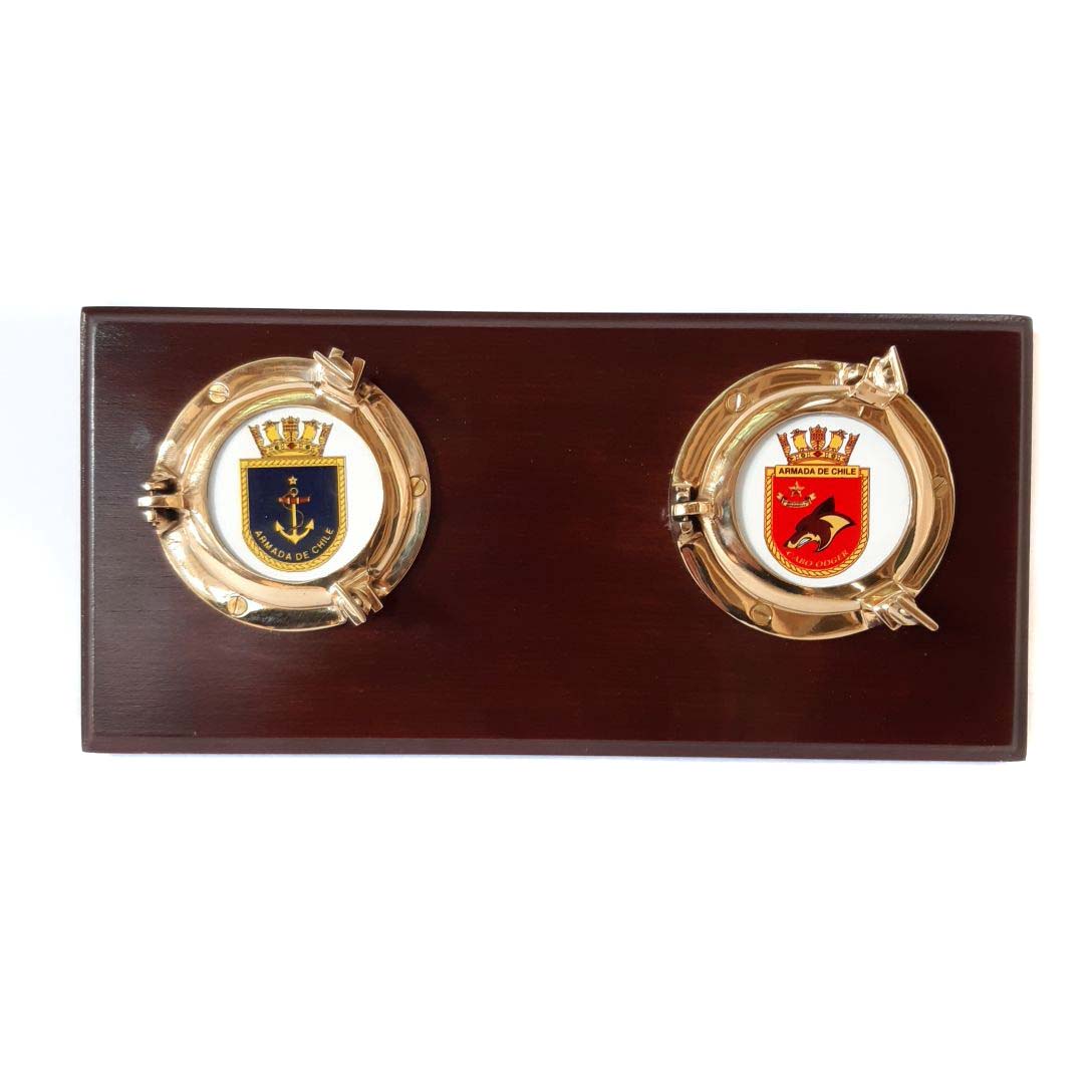 GALVANO DOS CLARABOYAS 3,5" CON ESCUDOS O LOGOS EN PLACA METÁLICA EN ...